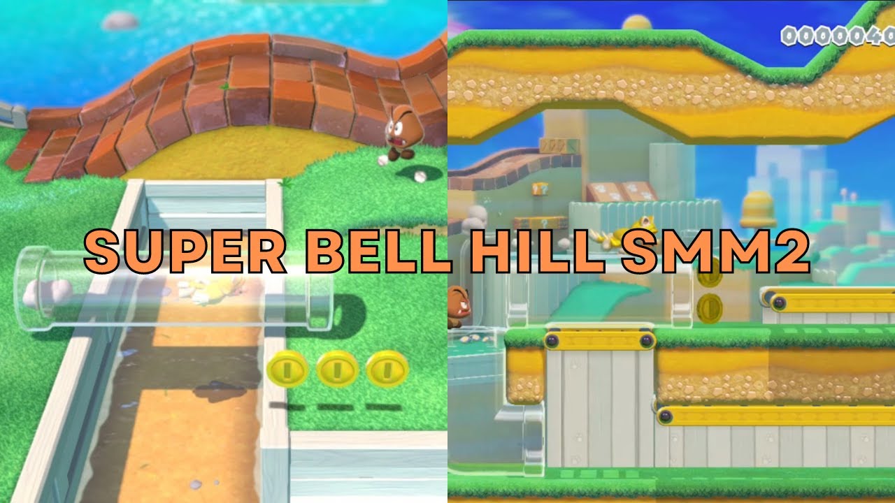 1-1 Super Bell Hill from SM3DW Recreated in SMM2 - YouTube