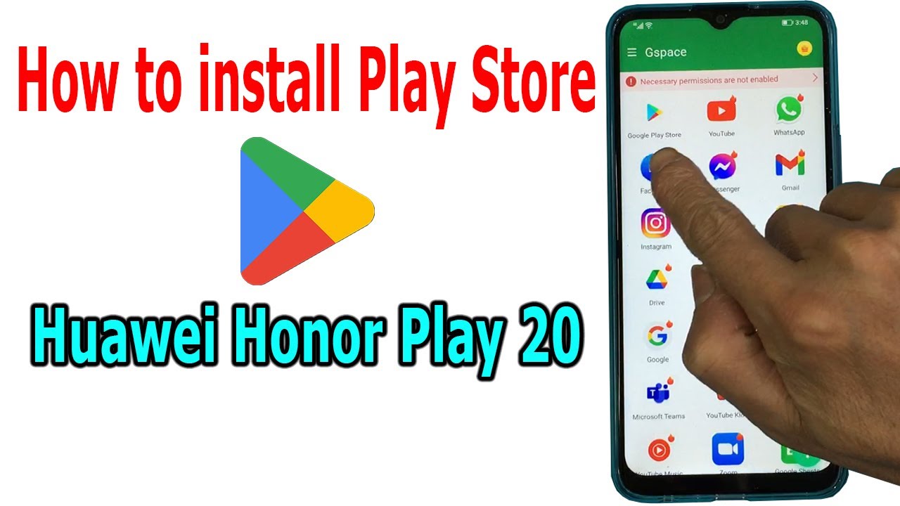 How to install Play store for HUAWEI Honor Play 20 - YouTube
