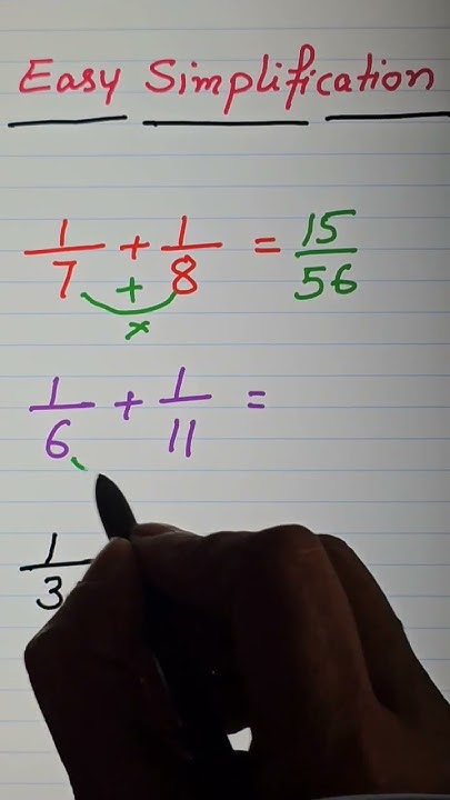 How to Simplify Fraction ( when numerators are 1) #fractions #maths # ...