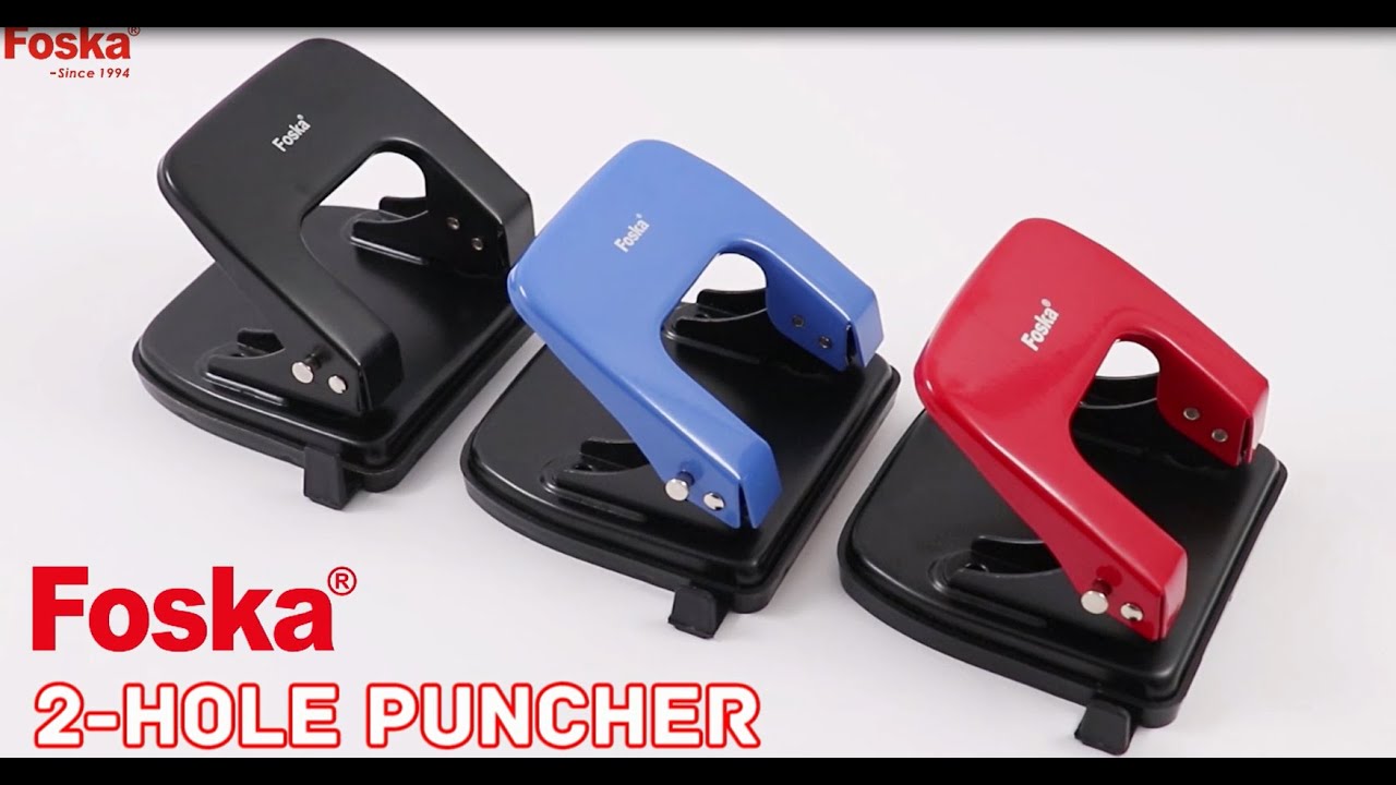 Foska Black Blue Red Metal 20 Sheets Paper Punch PP8613 - YouTube