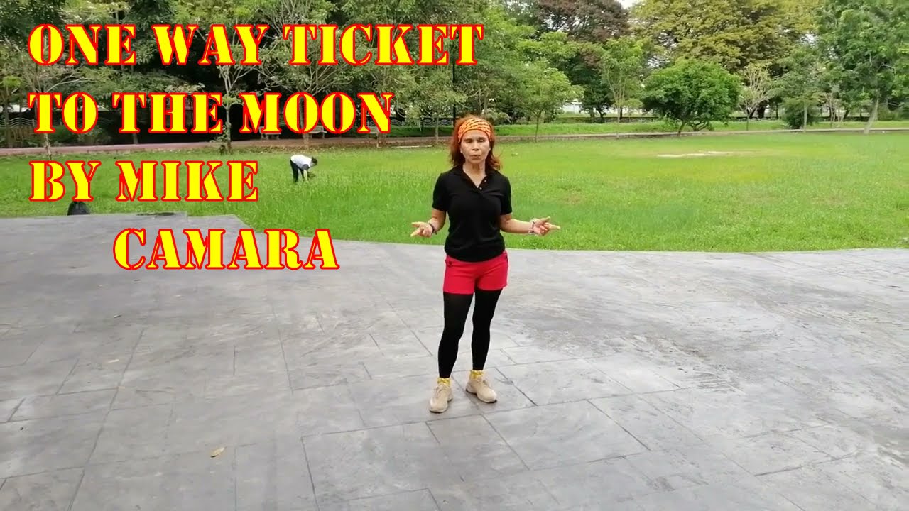 One Way Ticket To The Moon line dance - YouTube