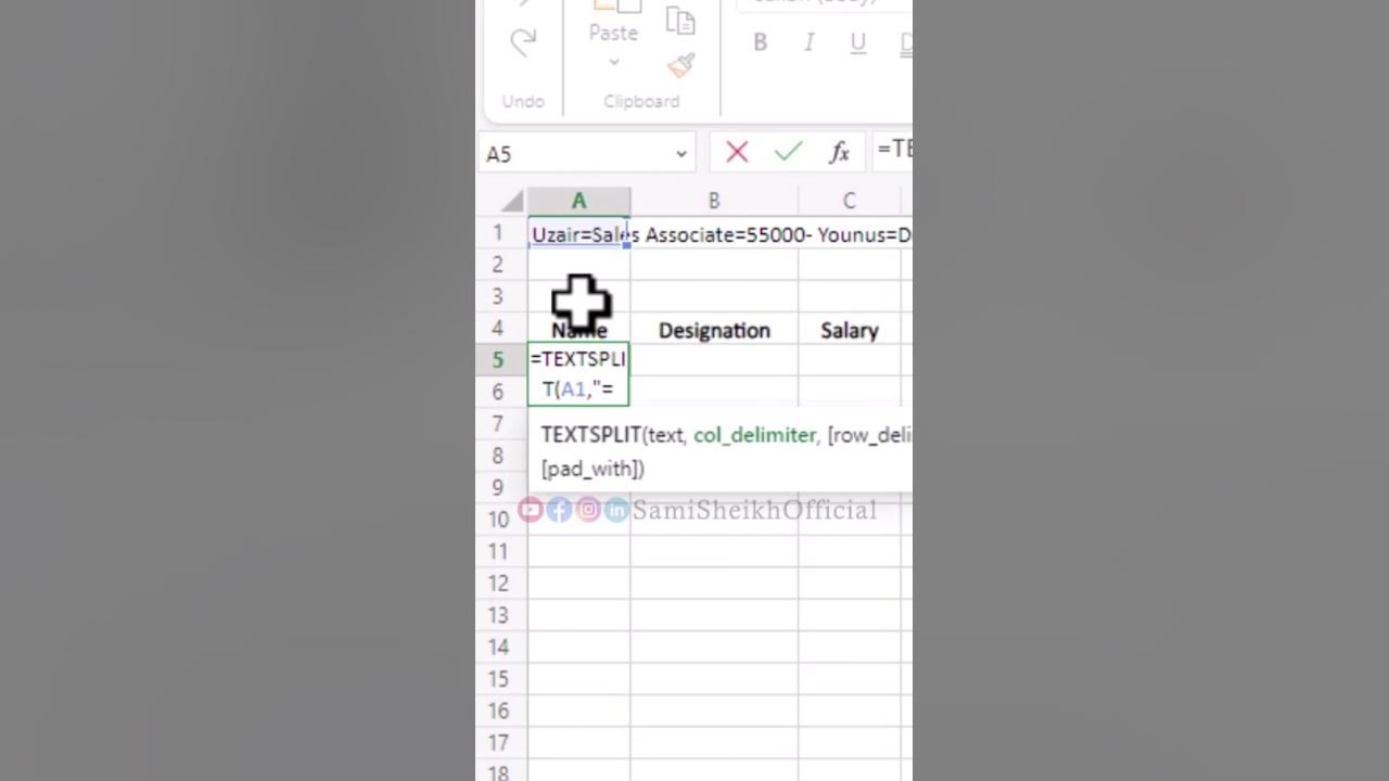 How To Use TEXTSPLIT Function in Excel | Data Extraction #shorts #exceltricks - YouTube