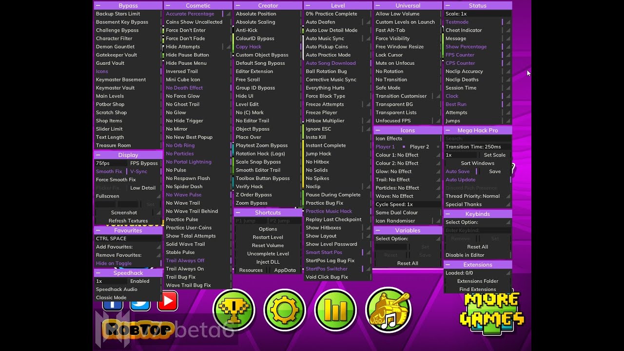 КАКИЕ ФУНКЦИИ В MEGA HACK v7 САМЫЕ ПОЛЕЗНЫЕ? | GEOMETRY DASH | ЧАСТЬ 2 ...