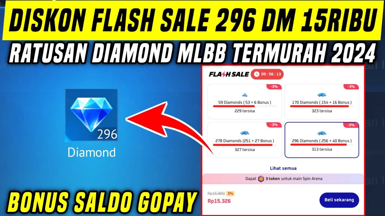 296DM 15RIBU !! CARA TOP UP DIAMOND MOBILE LEGENDS MURAH 2024 | TEMPAT ...