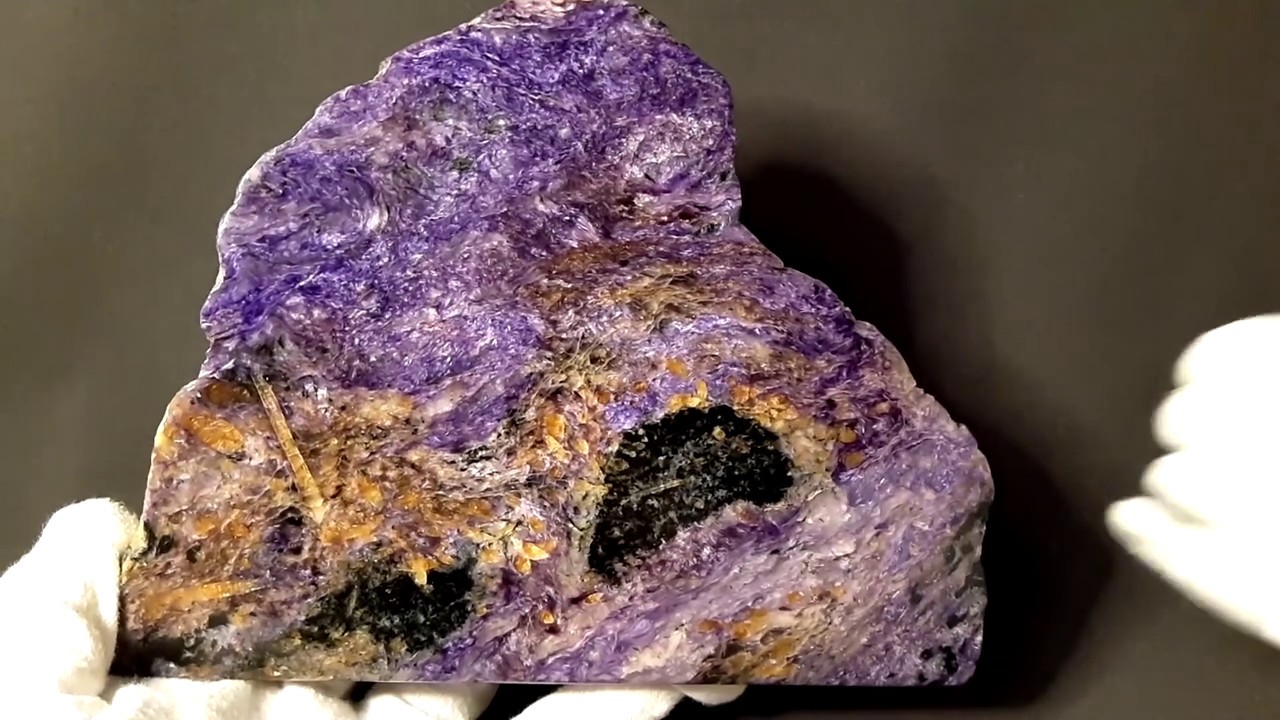 Charoite natural polished stone Russian charoite 1310 gr - YouTube
