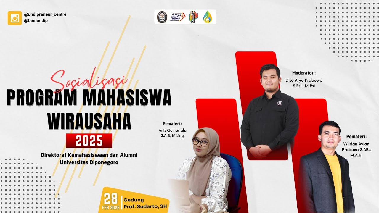Sosialisasi Program Mahasiswa Wirausaha 2025 UNDIP - YouTube