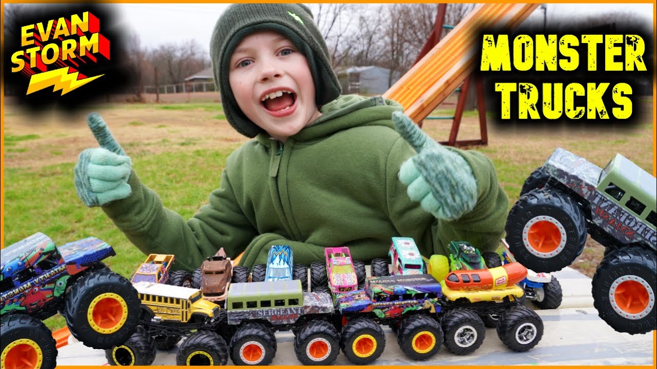 Monster Truck Toys for Kids Backyard Race Track - YouTube