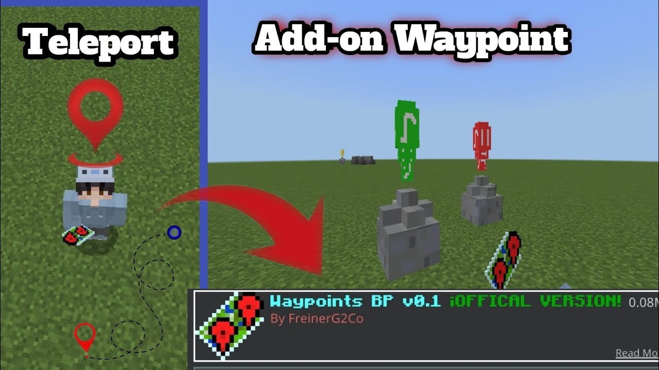 Addon Waypoint Teleport di Minecraft untuk mempermudah Survival kalian - YouTube