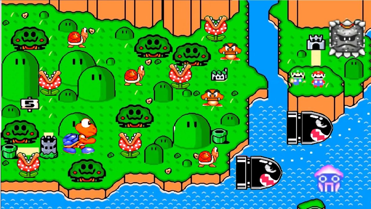 Super Mario World HD: The New Dinosaur Land: World 5: Giant Land Part 1 ...
