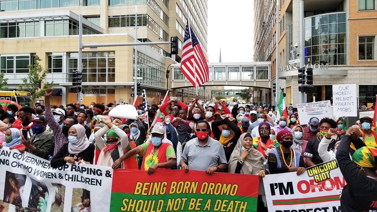 Hundreds March in North American Grand Rally Oromo Protest - YouTube
