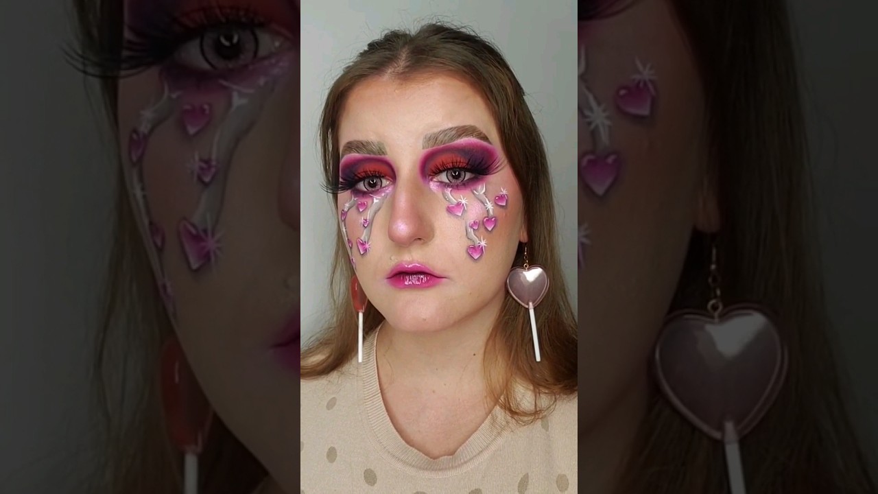 Heart Tears #makeup #valentinesmakeup #vdaymakeup #makeuptutorial # ...