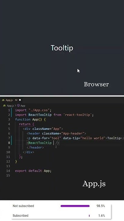 How To Create Tooltip In Reactjs In 60 Seconds Shorts Reactjs Youtube