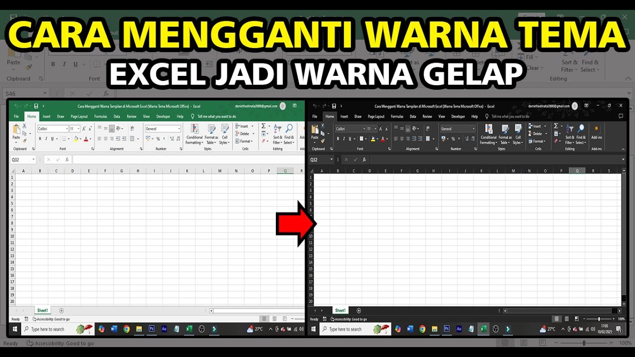 Cara Mengganti Warna Tampilan di Microsoft Excel (Warna Tema Microsoft ...