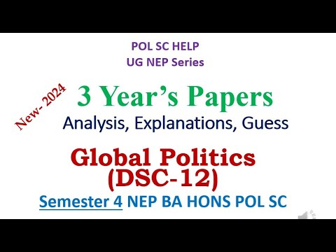 Past Year's Paper Global Politics ( DSC-12) Sem 4 NEP/FYUGP - YouTube