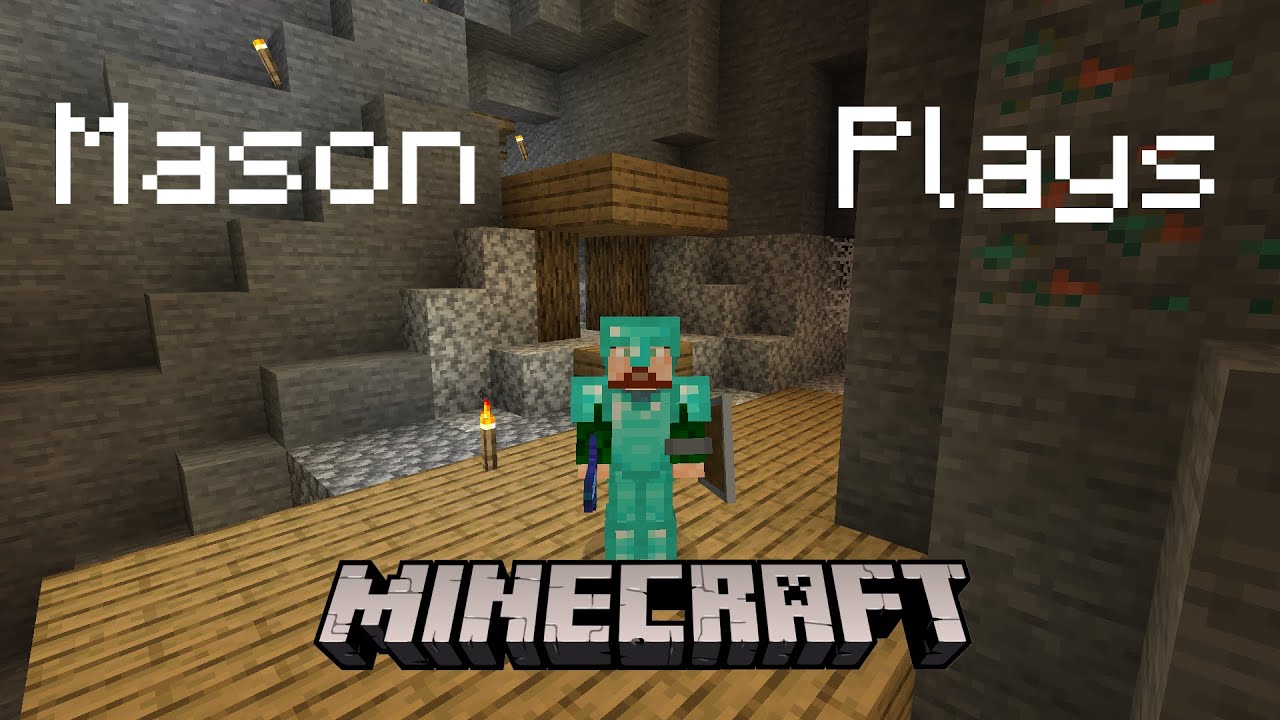 Exploring Mineshaft Under Village Pt.1 | Mason Plays Minecraft #97 ...