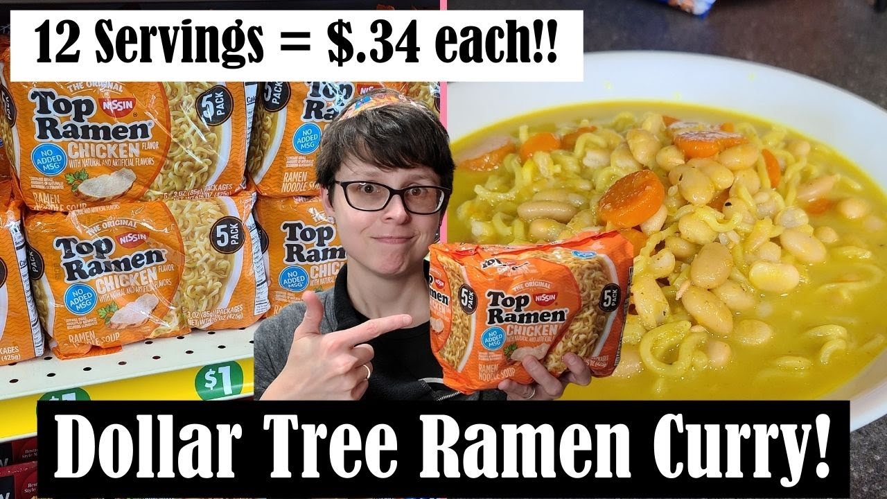 DOLLAR TREE RAMEN CURRY- 34 CENTS PER SERVING! || CHEAP DOLLAR TREE ...