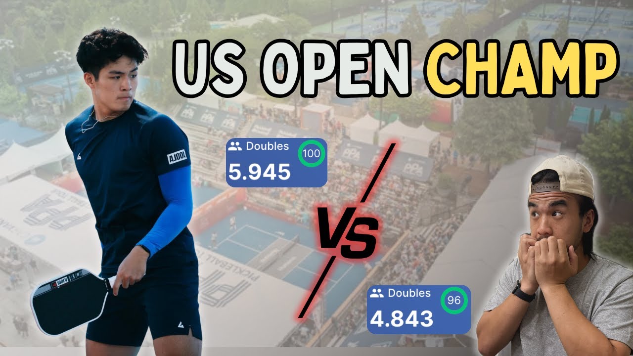 I played against US Open GOLD medalist Len Yang (6.0+ Pickleball) - YouTube