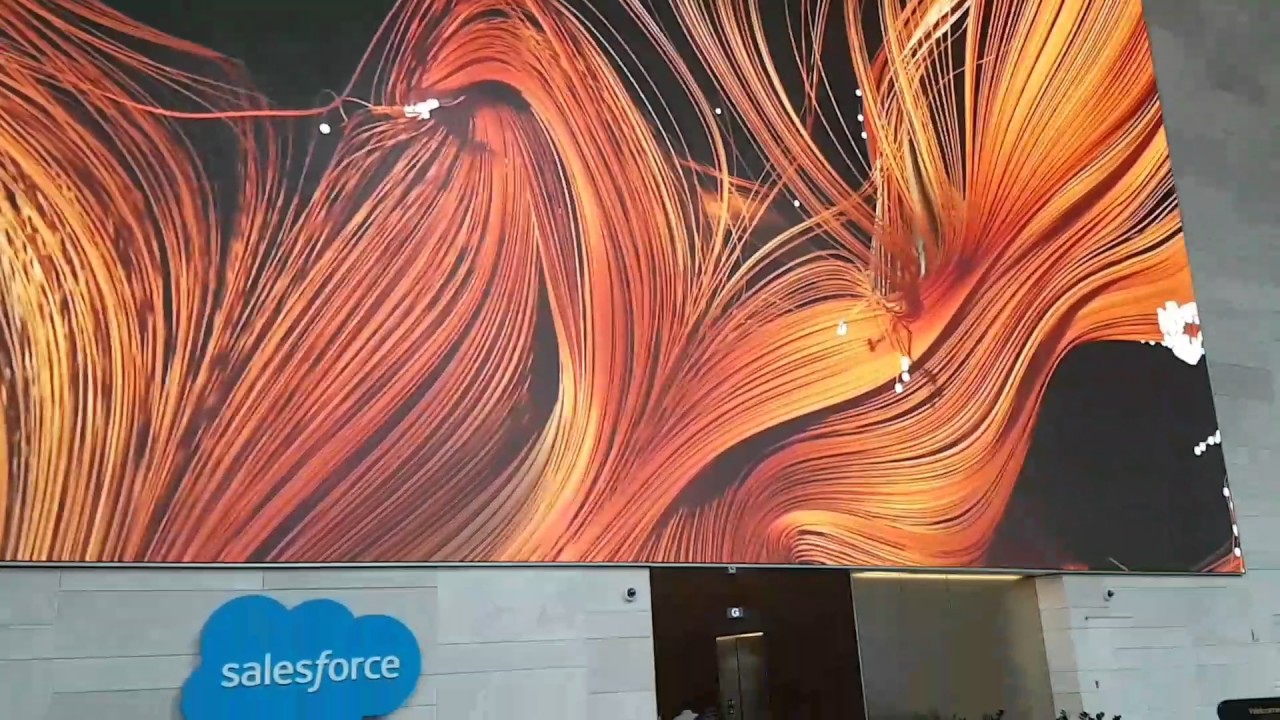 Salesforce video wall in San Francisco... - YouTube