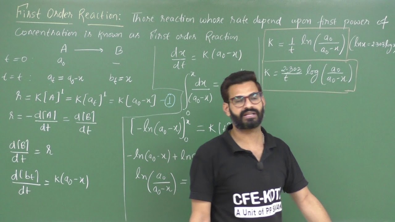 KINETICS L-5 | First order reaction | Lifetime | Half life | Graph ...