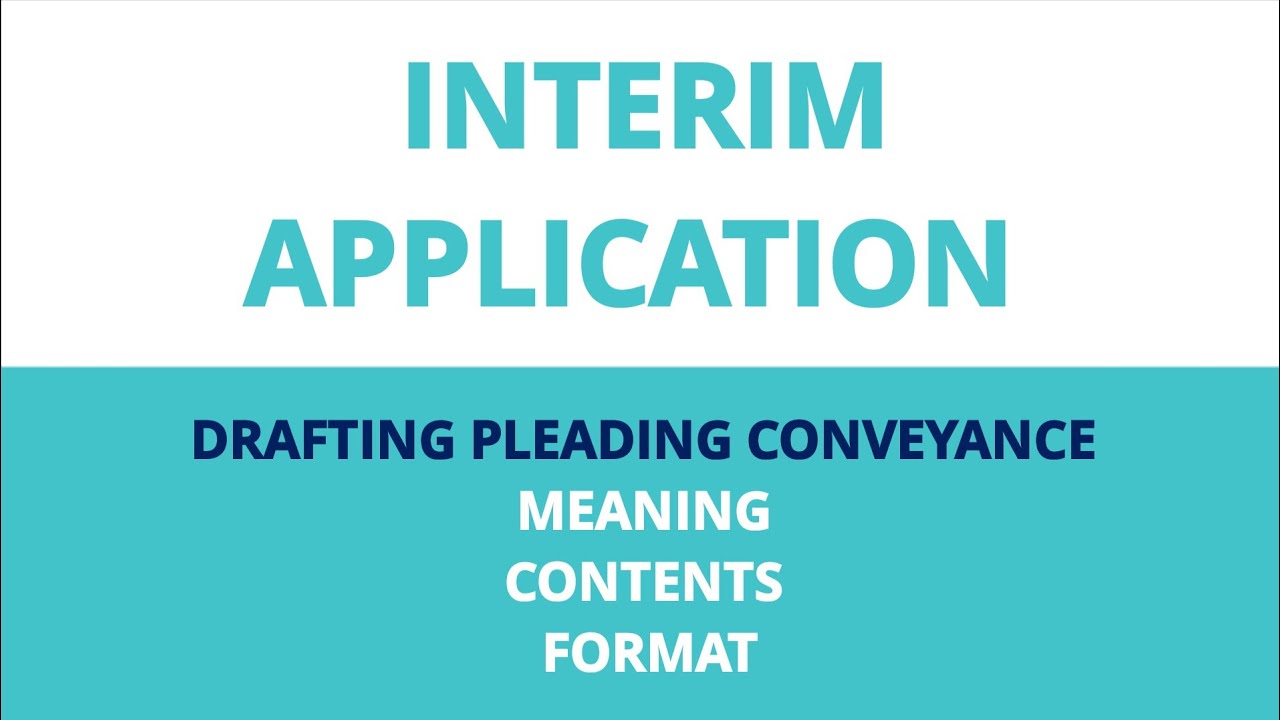 Interim Application meaning contents format sr Digital Education YouTube