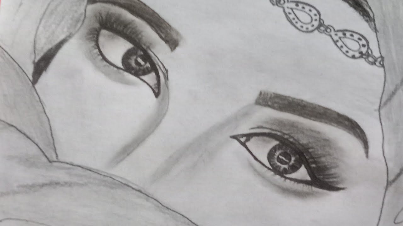 beautiful eyes drawing 👁️ / a girl with hijab pencil drawing | art by ...