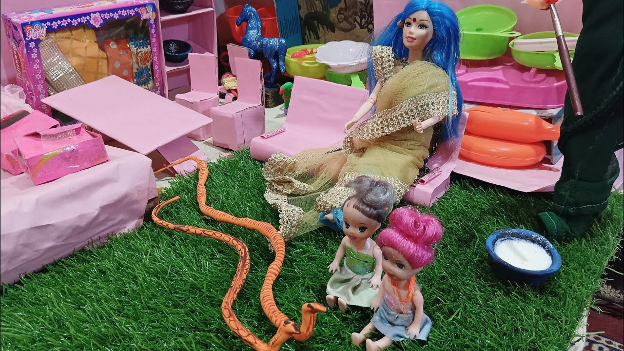 Snake In Barbie House |Barbies Talks | Barbie Doll Routine In Indian ...