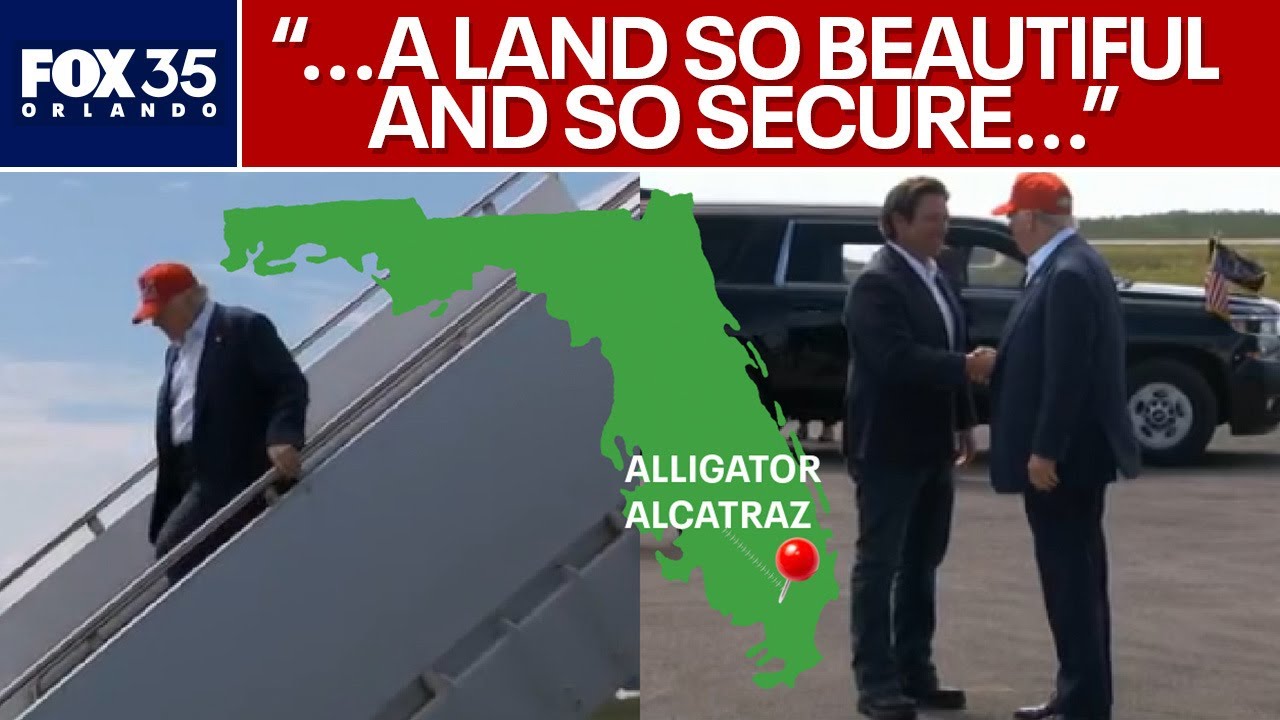 President Trump arrives in Florida, ahead of 'Alligator Alcatraz' visit ...