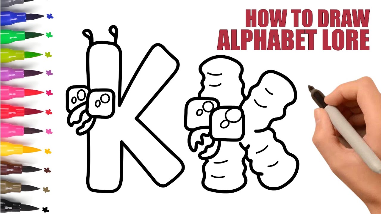 How To Draw Alphabet Lore Step By Step | Big And Small Alphabet Lore K ...