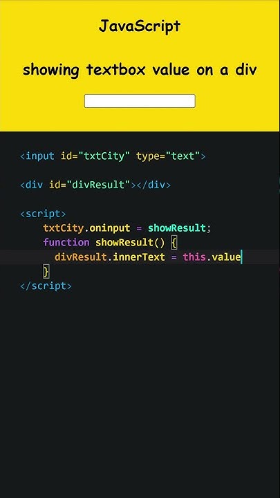 How to show input field value in div using JavaScript - YouTube