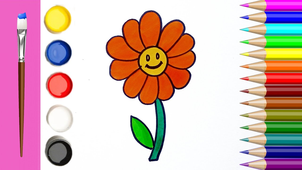 How to draw cute flower easy step by step / flower drawing easy - YouTube