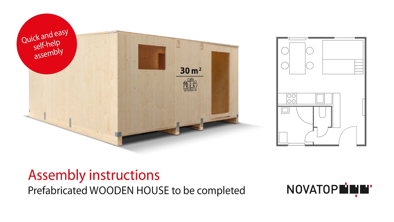 NOVATOP_Prefabricated wooden house_ Assembly instructions - YouTube