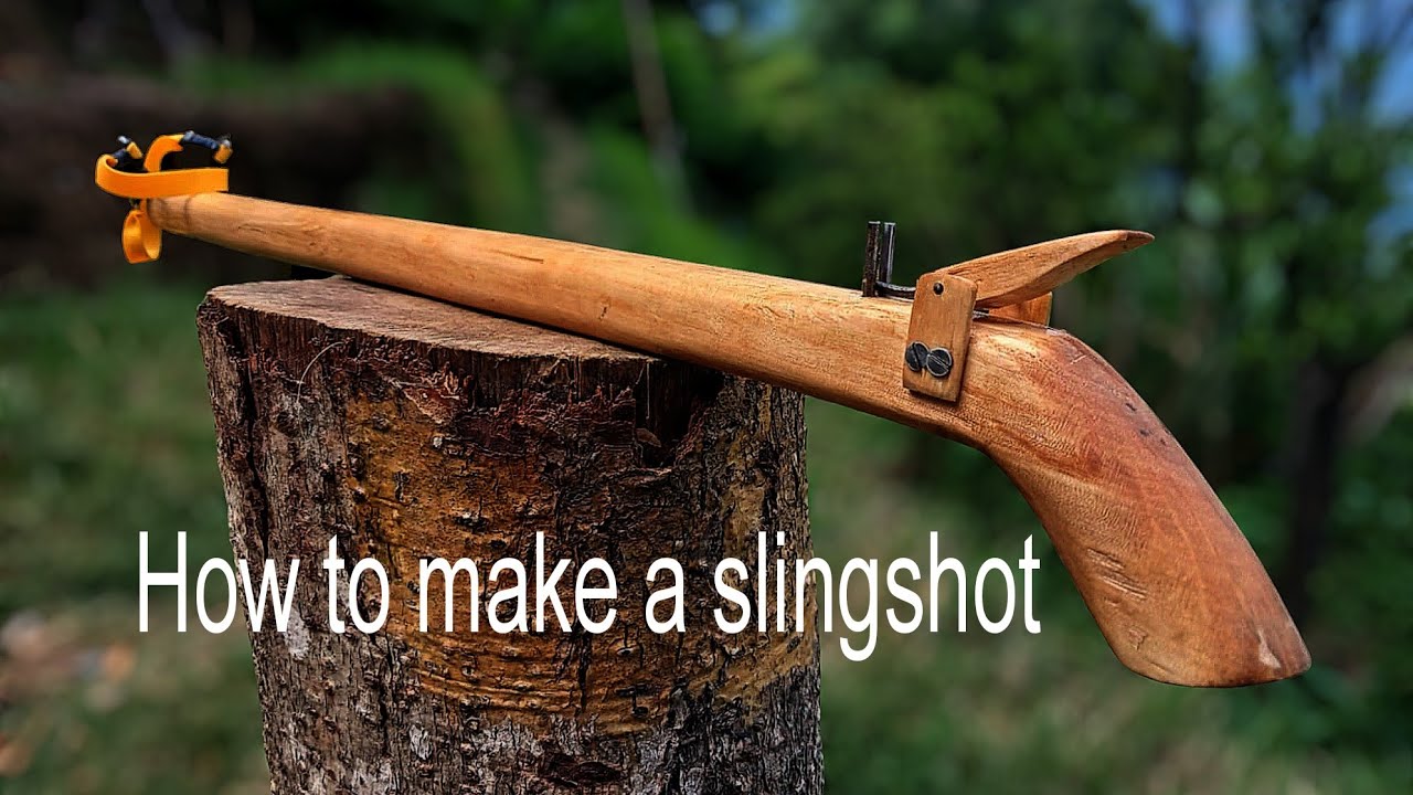 how to make a slingshot at home / how to make a slingshot with rubber ...