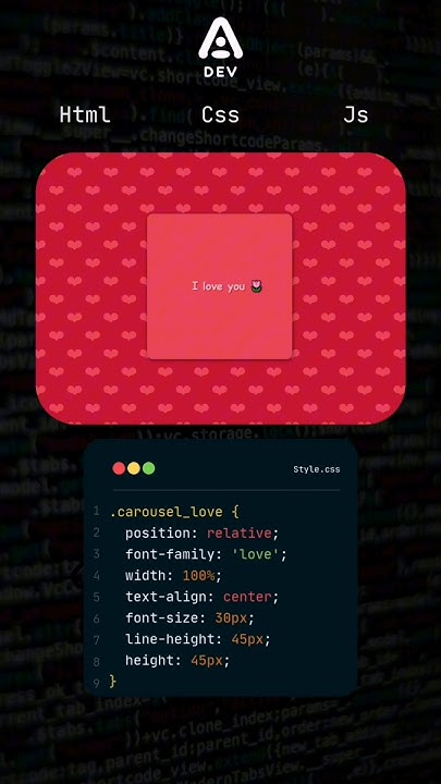 I Love You, Html y Css #programming #html #css #code #developer #amor #love #iloveyou - YouTube