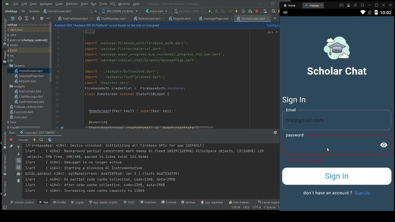 chat flutter app - YouTube