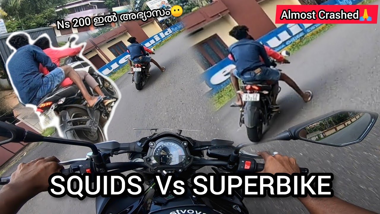 Squids Vs SUPERBIKE | Ns 200 Almost Crashed | Dangerous Rash Riding | Road Rage - YouTube