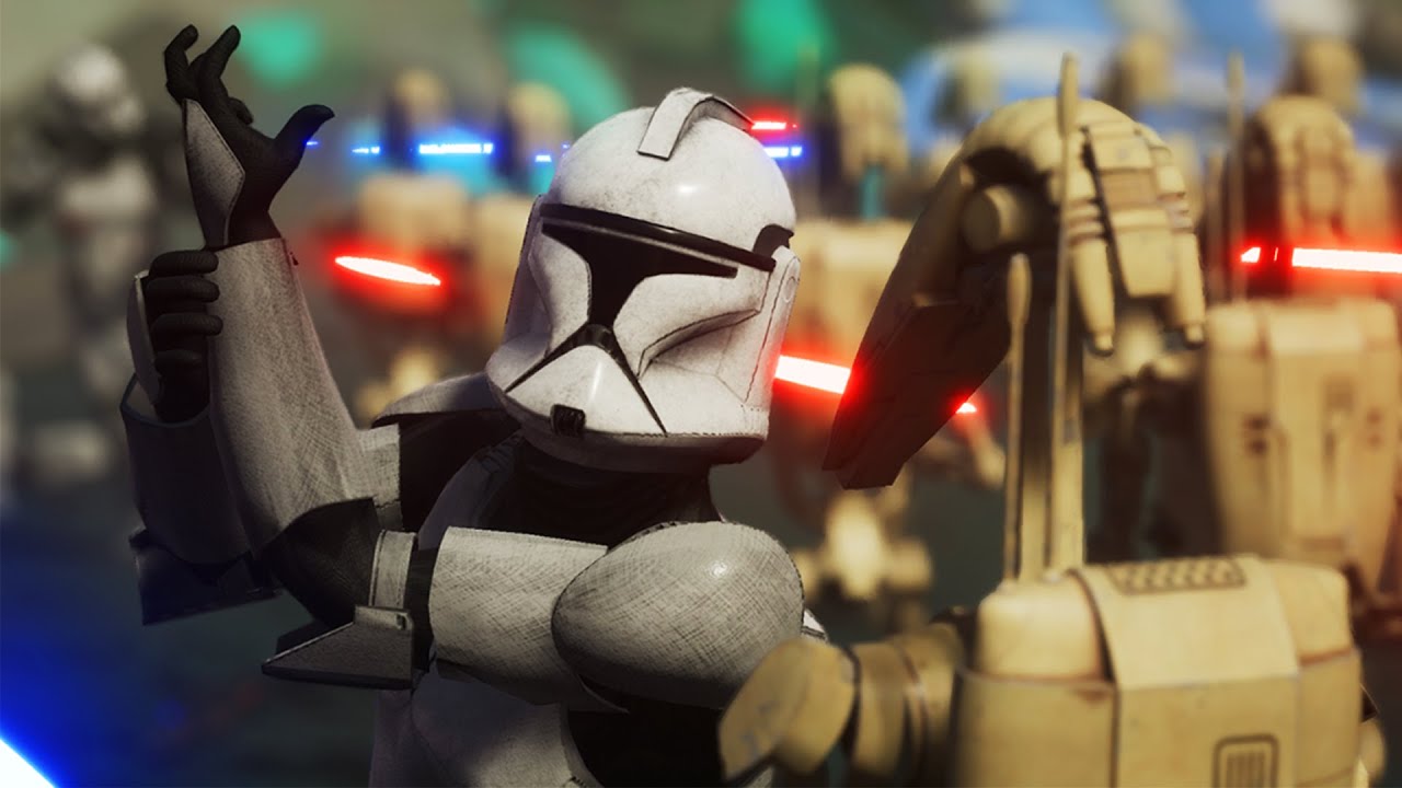 Clone Punches Droid - Star Wars Animation - YouTube