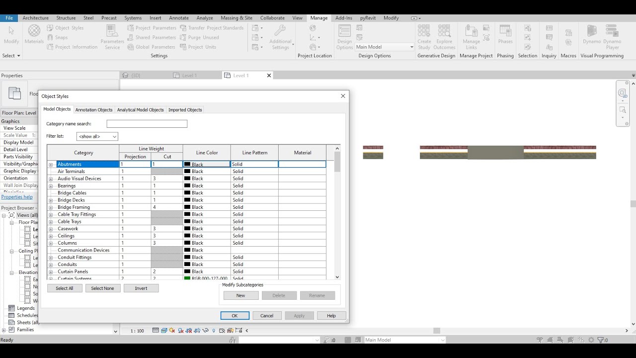 Visibility Settings Object Styles Ayarları- Mimari Şablon Hazırlama / # ...