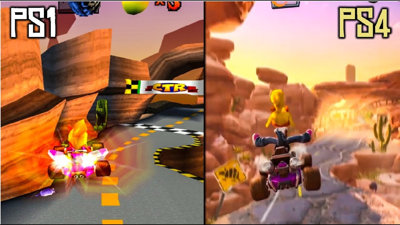 Dingo Canyon PS1 vs PS4 Gameplay Comparison 1080p (60ᶠᵖˢ) ᴴᴰ - Crash ...