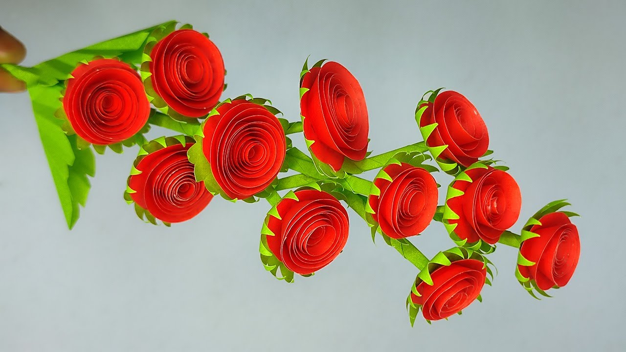 Handmade Paper Rose - Easy and Beautiful Paper Flower Rose Making - DIY ...