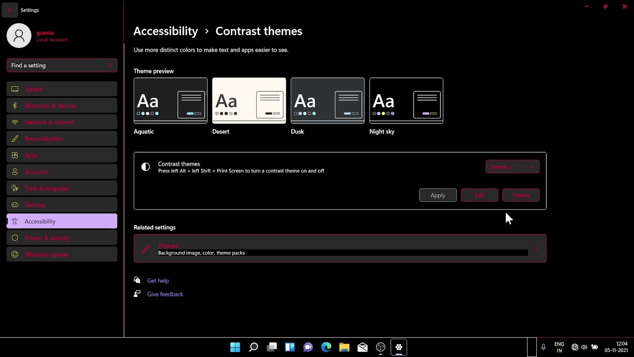 Windows 11 features!! -Change Theme _Change text color - YouTube