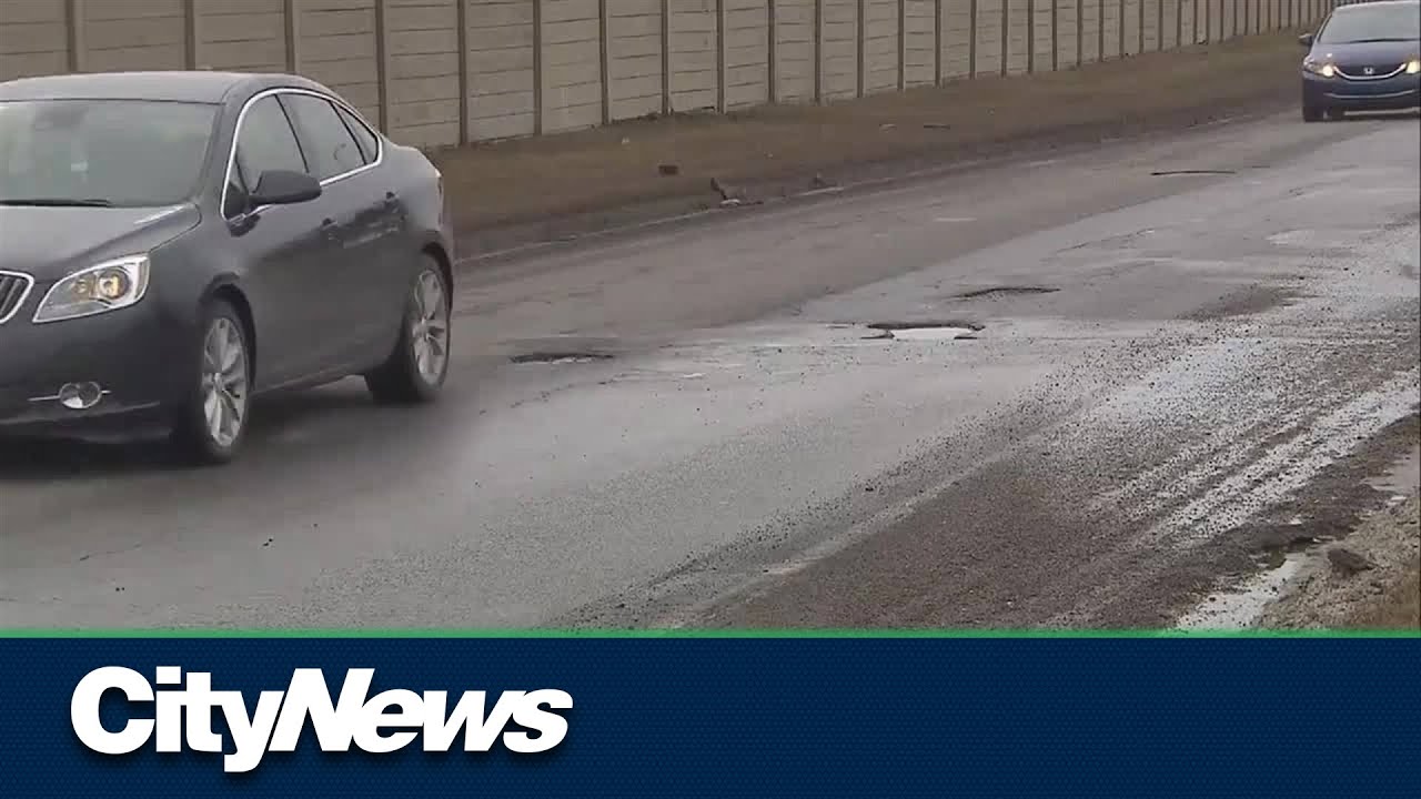 Warm weather leads to filled potholes in Calgary - YouTube