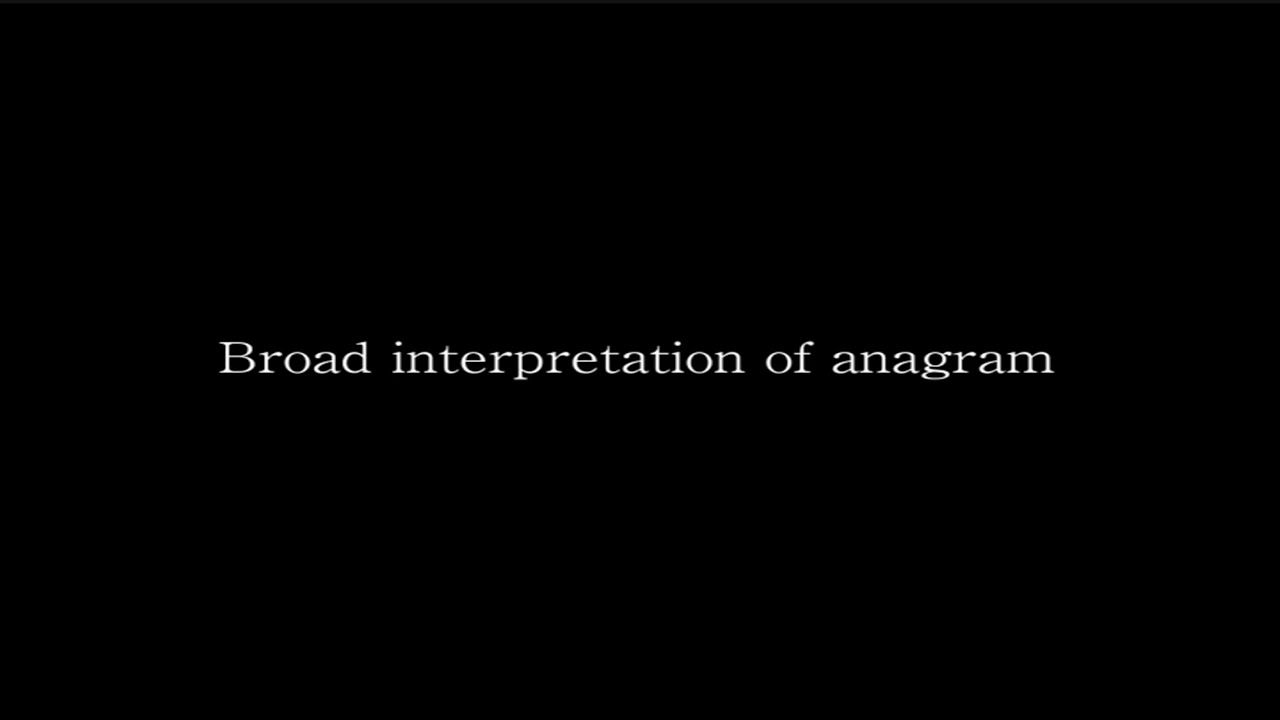 【Short lyric video】Broad interpretation of anagram / さのみきひと - YouTube