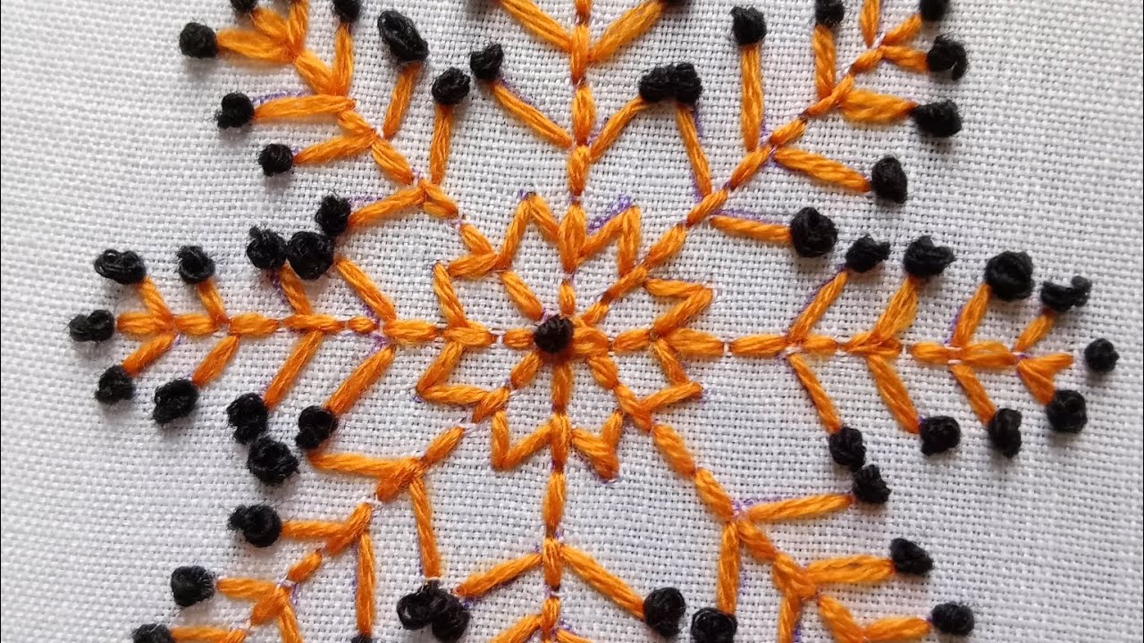 Simple Hand Work Design//needle work//embroidery work - YouTube