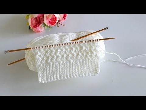İki Şiş Yapımı Kolay Muhteşem Örgü Modeli #knitting #keşfet #pattern #örgü #knit #handmade 