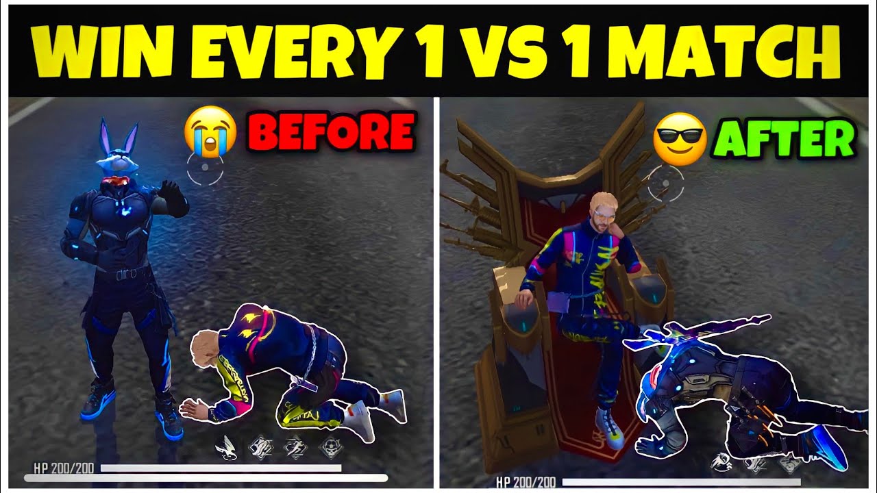 How To Win Every 1 vs 1 Custom Room Match In Free Fire | Secret ...