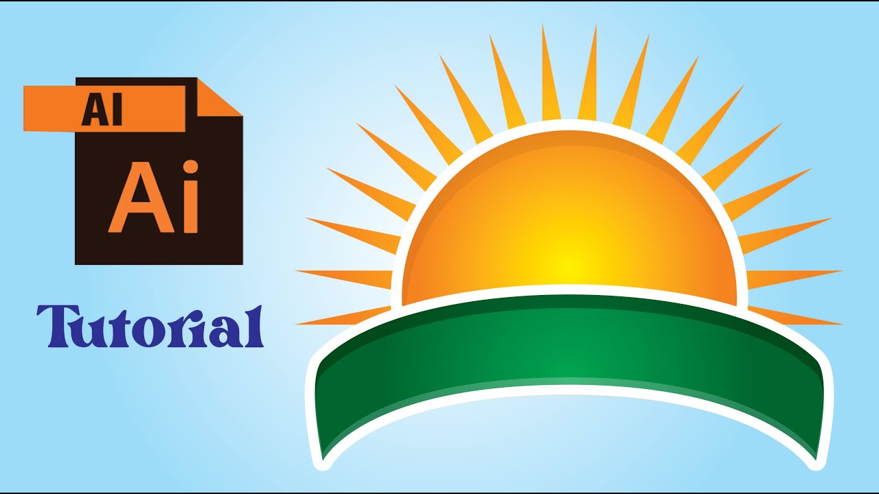 How to Create Logo Sun Design in ai || illustrator tutorials || Easily ...