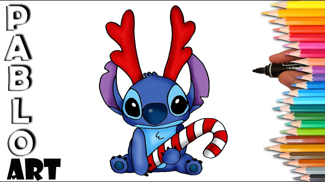How to Draw 🎅 Stitch from Lilo and Stitch for Christmas | Learn to Draw ...