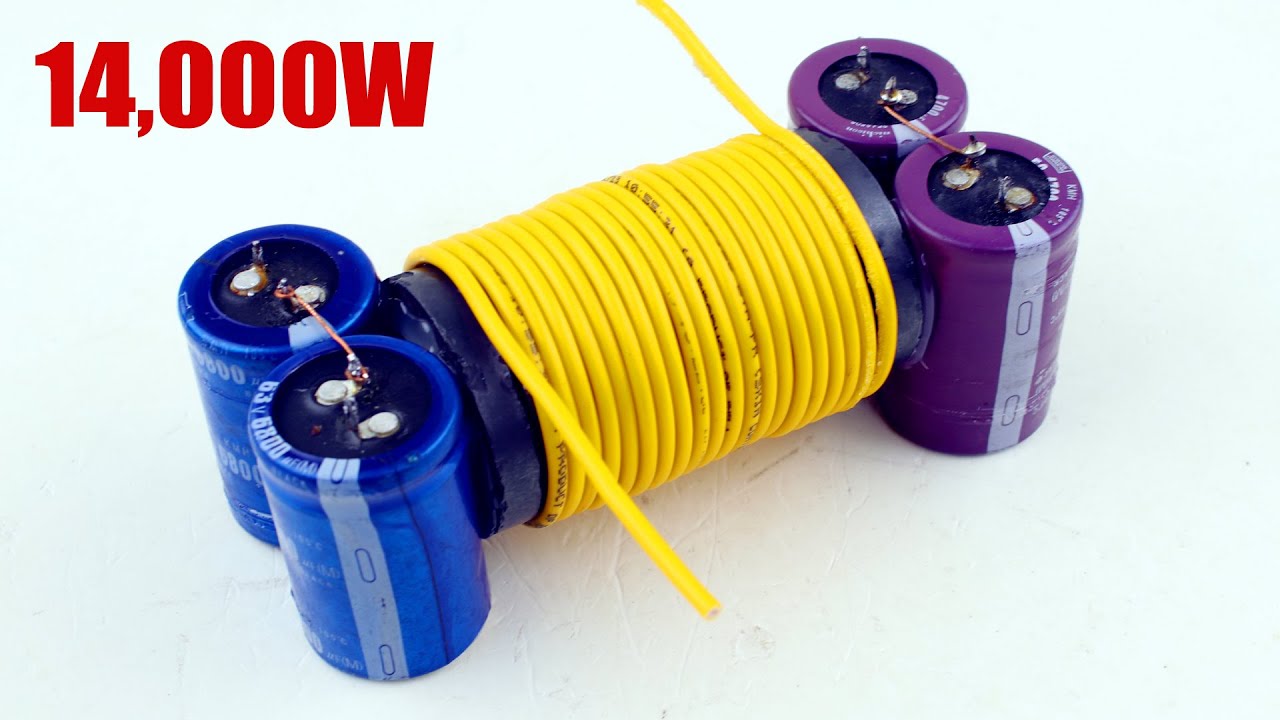 WOW..14000W Capacitor 220V Energy Generator Magnet Copper Coil Light ...