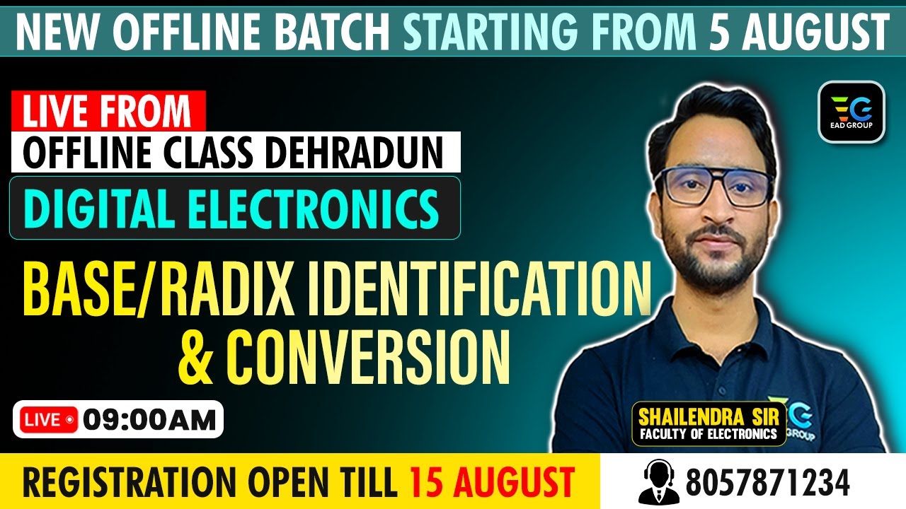 Base/Radix Identification & Conversion by Shailendra Sir, Live from ...