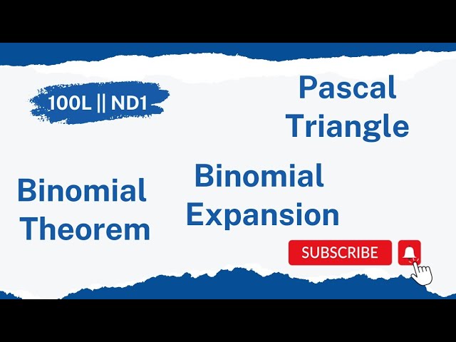 23 The Binomial Theorem Binomial Expansion Part 1 Youtube